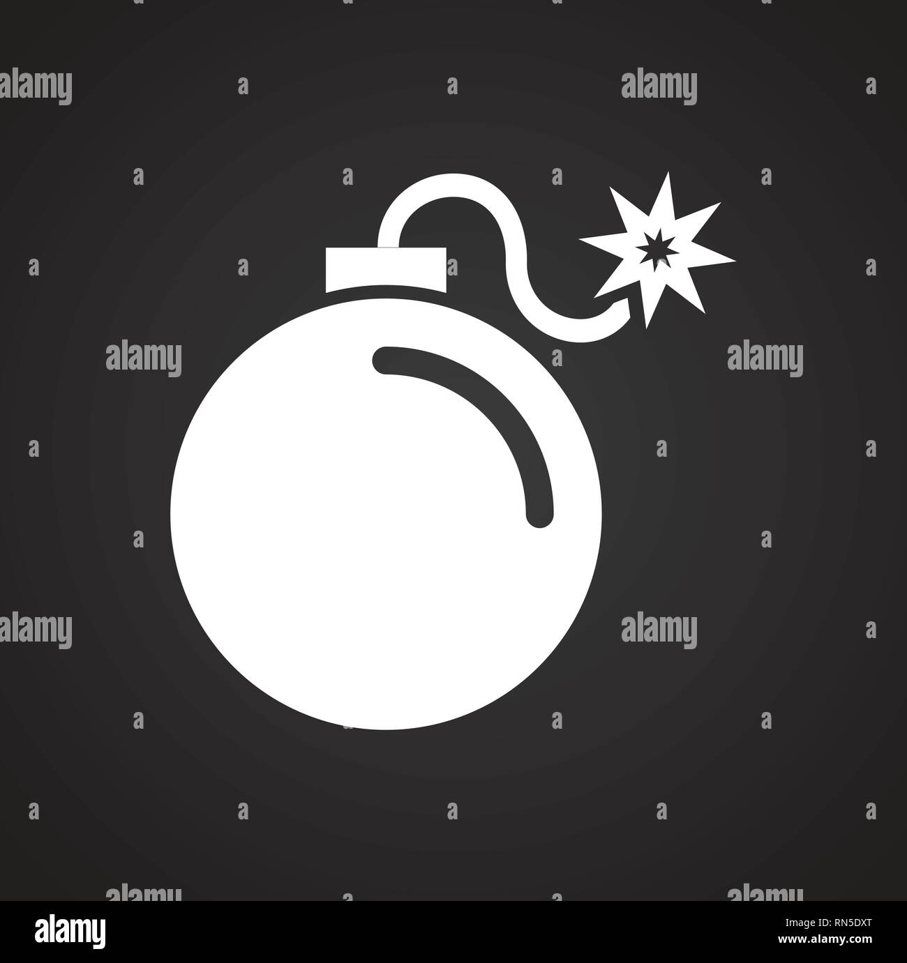 Explosive bomb icon on color circles white background for graphic and ...