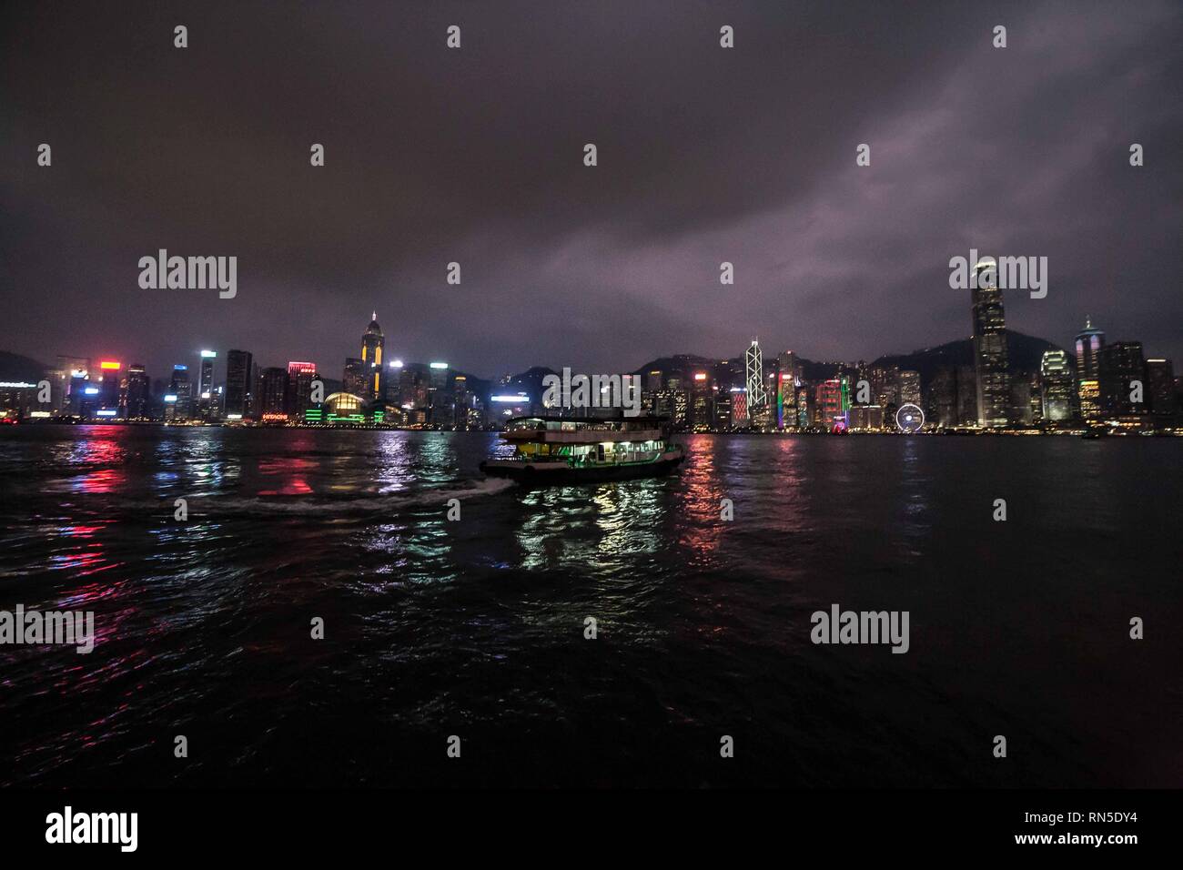 Night view on Hong Kong sea side Stock Photo - Alamy