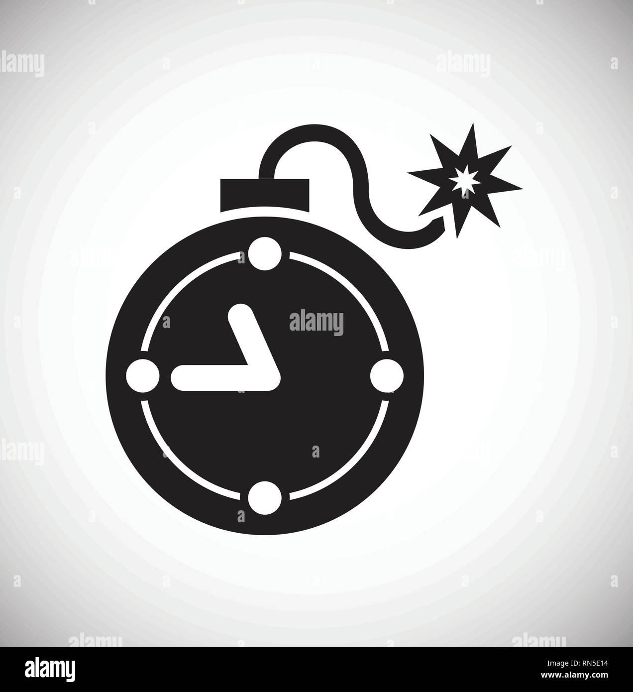 Explosive bomb icon on color circles white background for graphic and ...