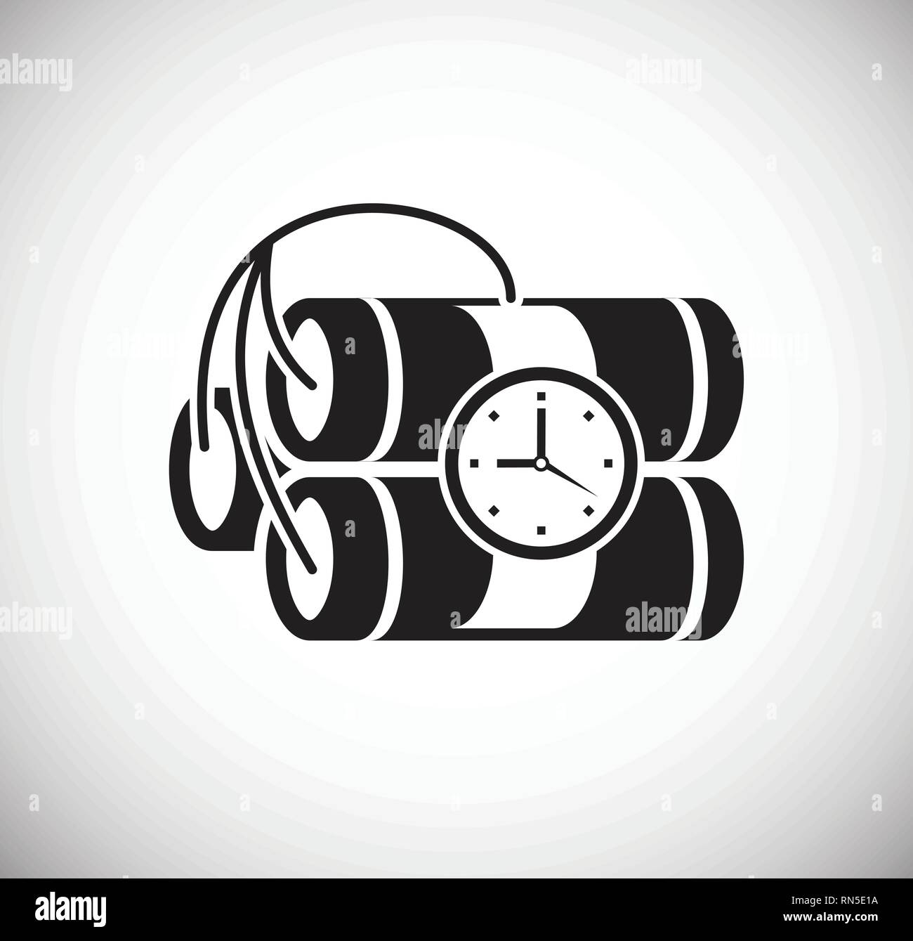 Explosive bomb icon on color circles white background for graphic and ...
