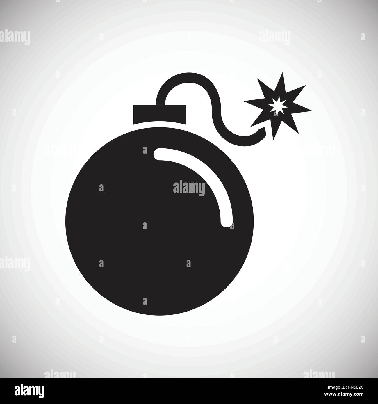 Explosive bomb icon on color circles white background for graphic and ...