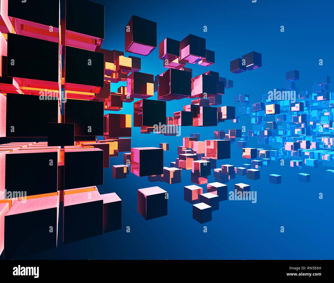 Cube Intelligent Technology, Network Program and Data Stock Photo - Alamy