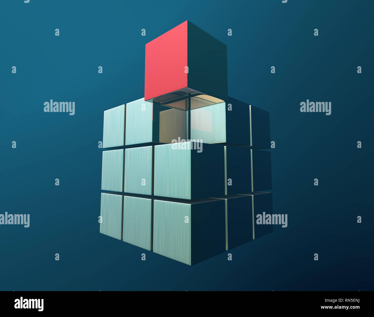 Cube intelligent technology, core elements, network programs and data Stock Photo - Alamy