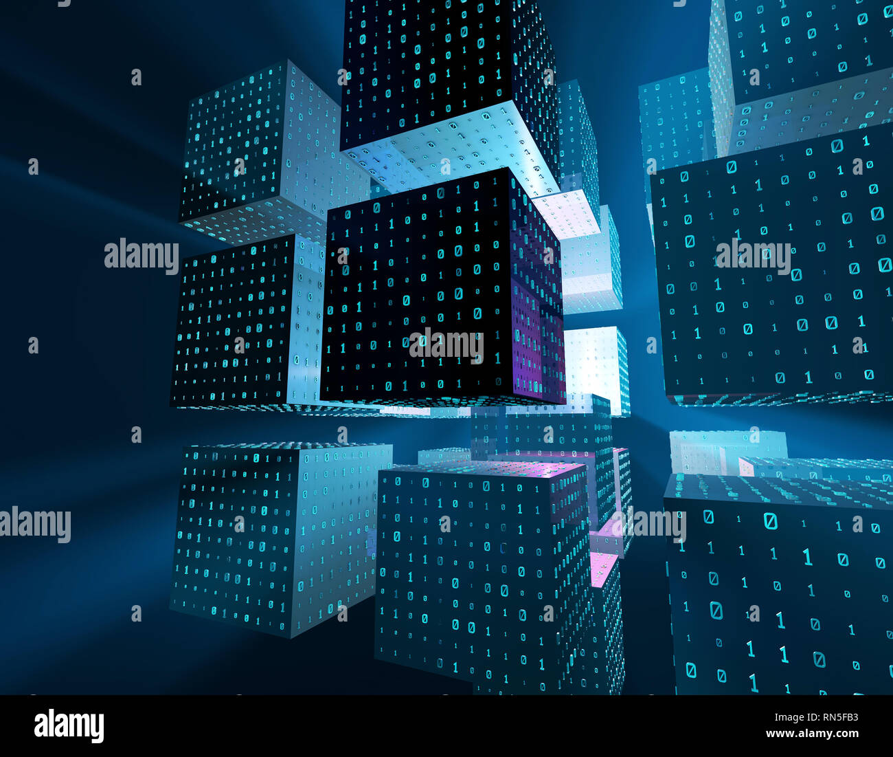 Cube Intelligent Technology, Binary Code, Network Program and Data Stock Photo - Alamy