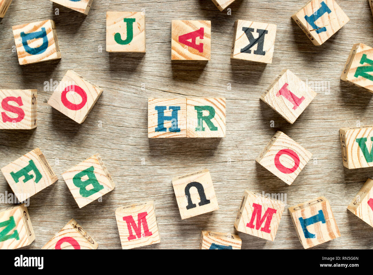 Letter block in word HR (Abbreviation of human resource) with another ...