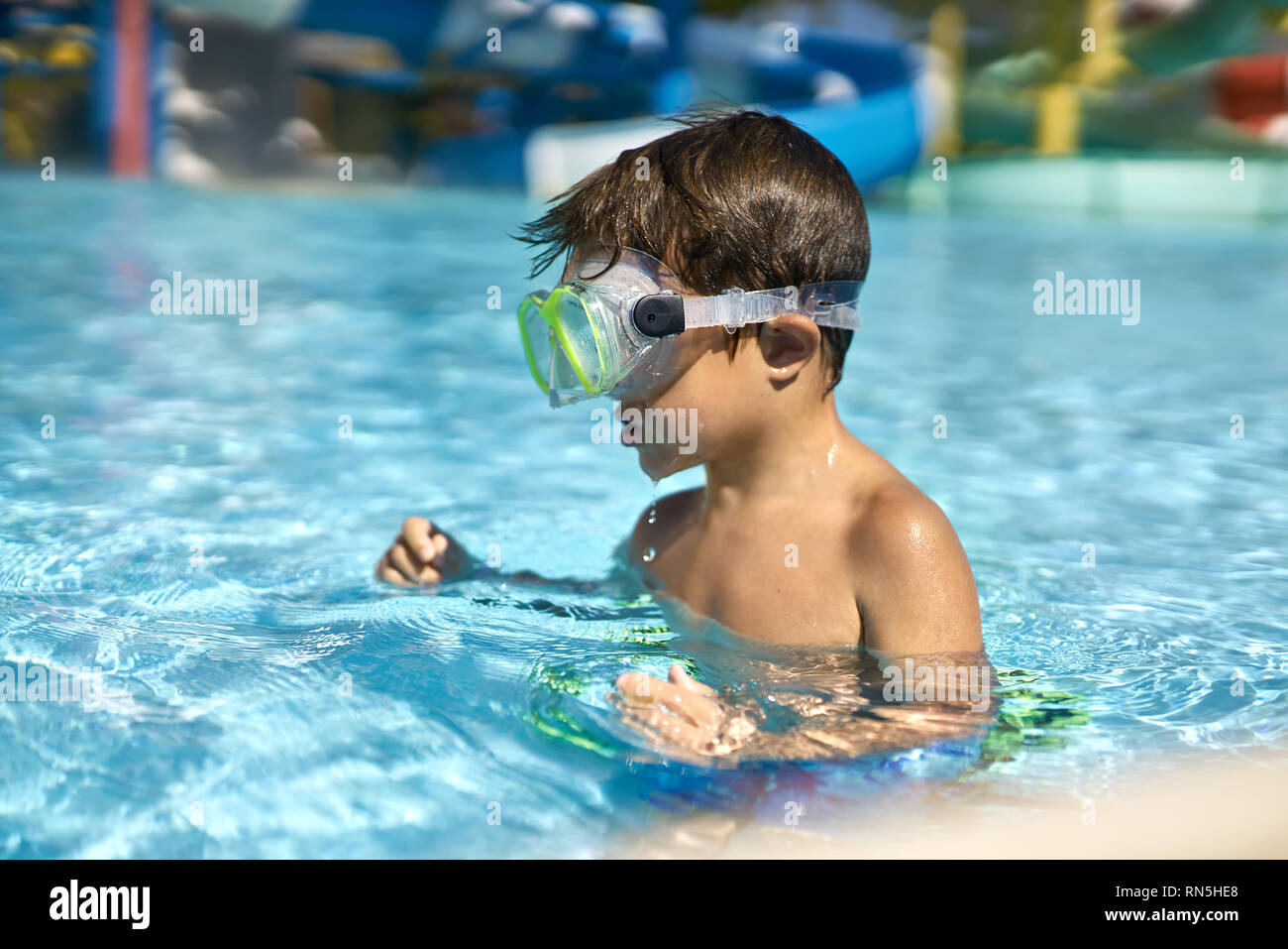 Boy At Waterpark High Resolution Stock Photography and Images - Alamy
