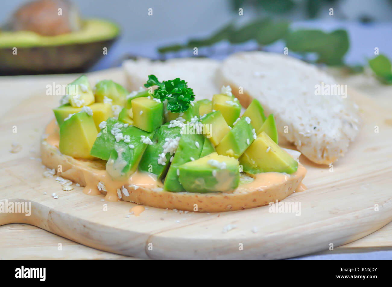 Avocado sauce whole wheat hi-res stock photography and images - Alamy