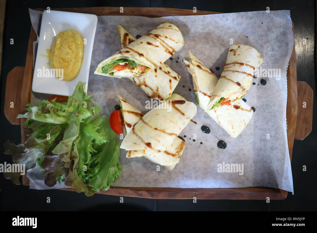 roll or Mexican roll or Mexican wrap, Mexican food Stock Photo - Alamy