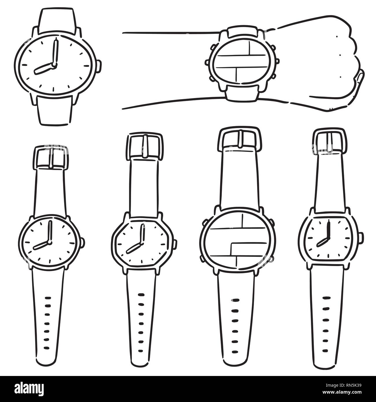 vector set of watch Stock Vector Image & Art - Alamy