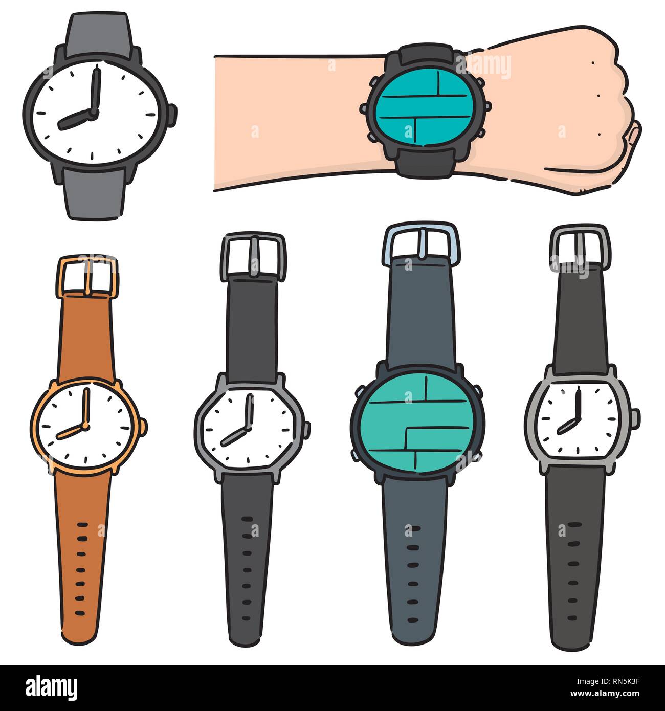 vector set of watch Stock Vector Image & Art - Alamy