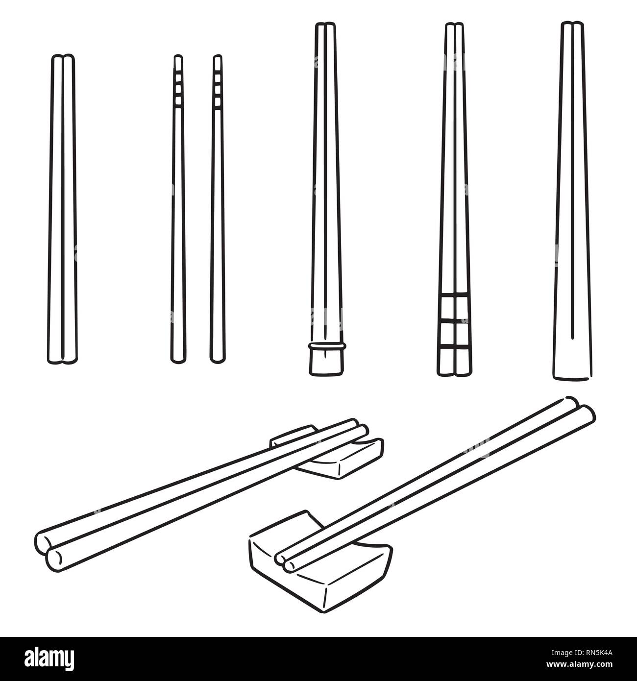 vector set of chopsticks Stock Vector Image & Art - Alamy