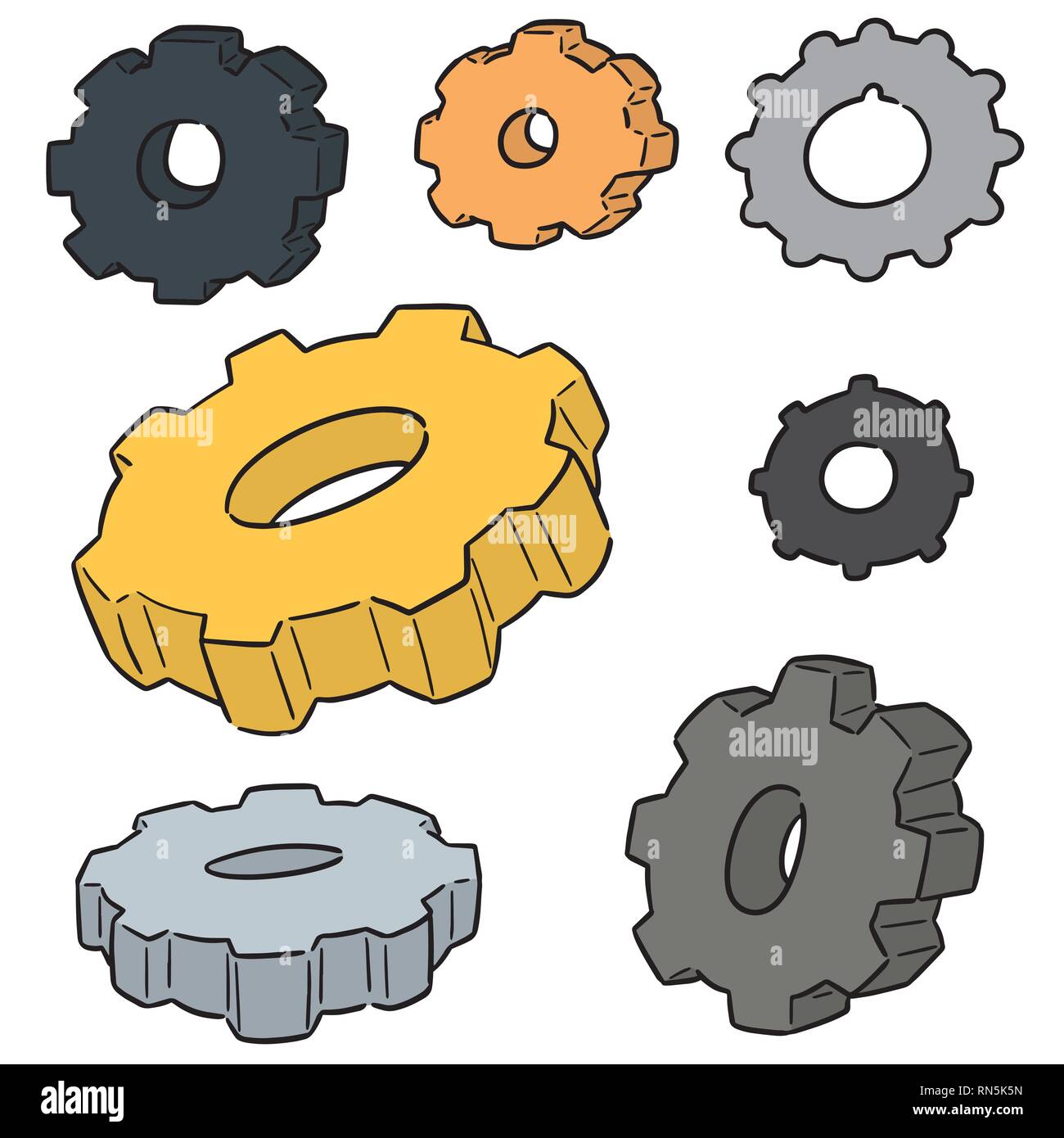 vector set of gear Stock Vector Image & Art - Alamy