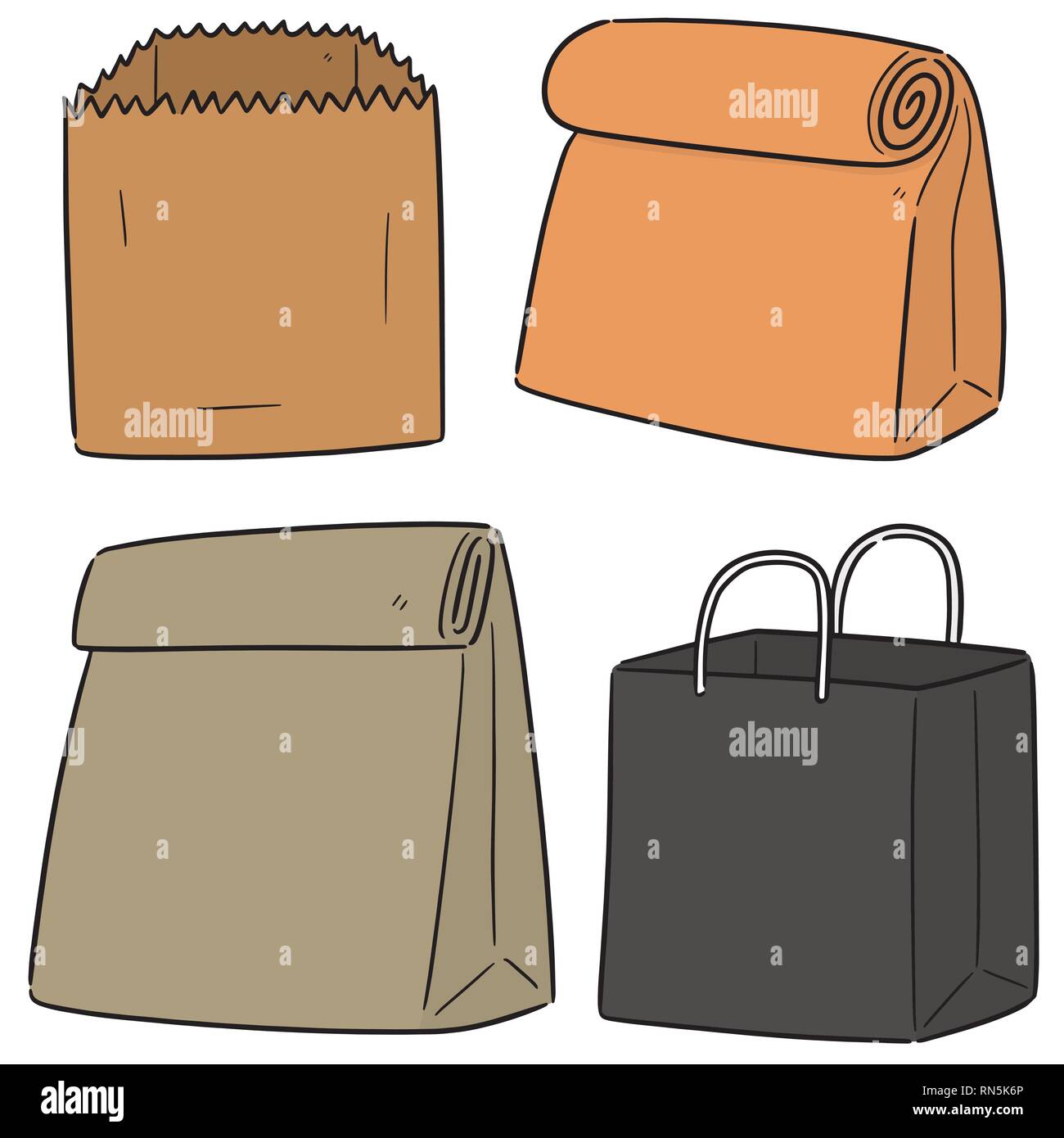 vector set of paper bag Stock Vector Image & Art - Alamy