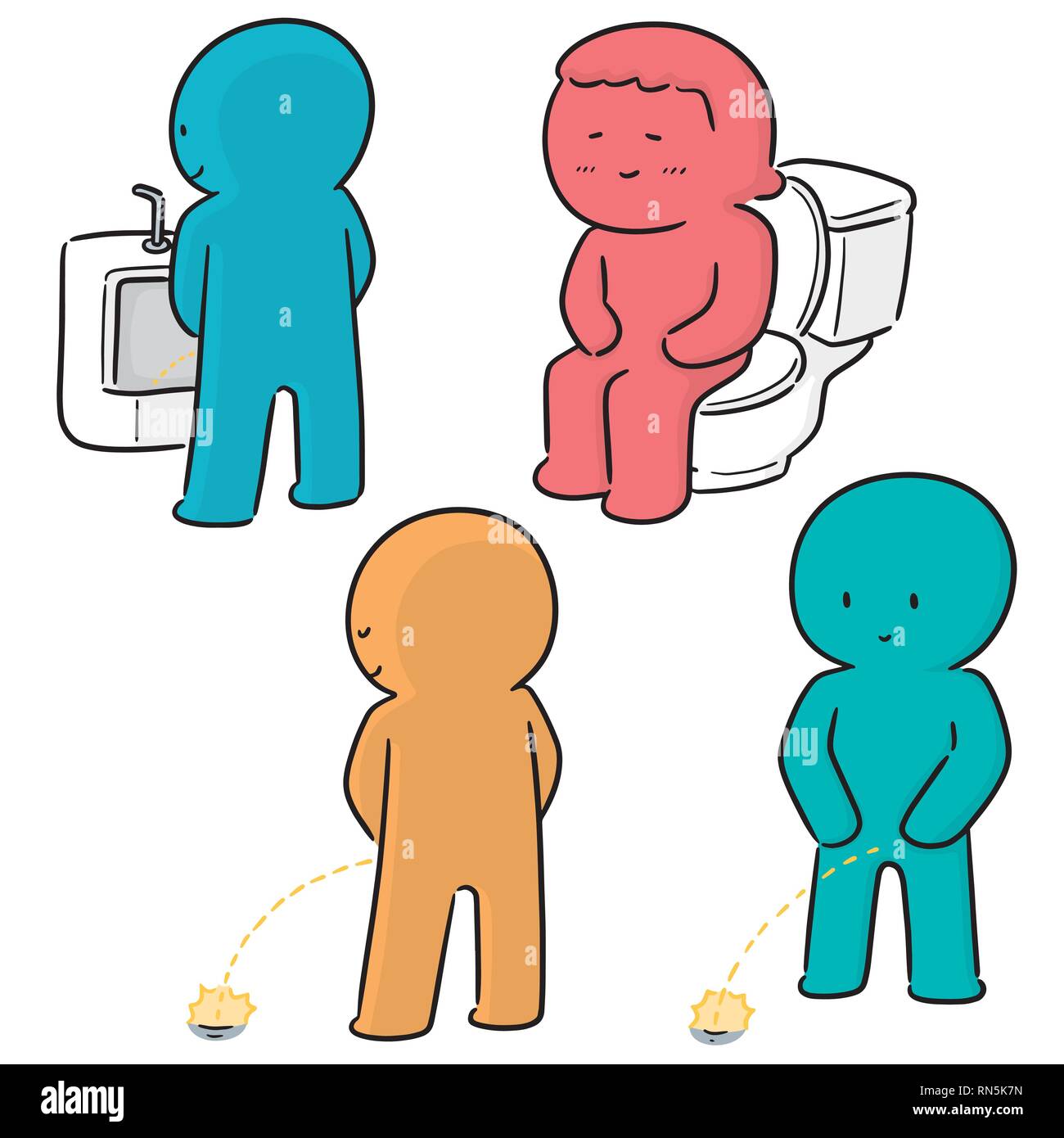 vector set of people peeing Stock Vector Image & Art - Alamy
