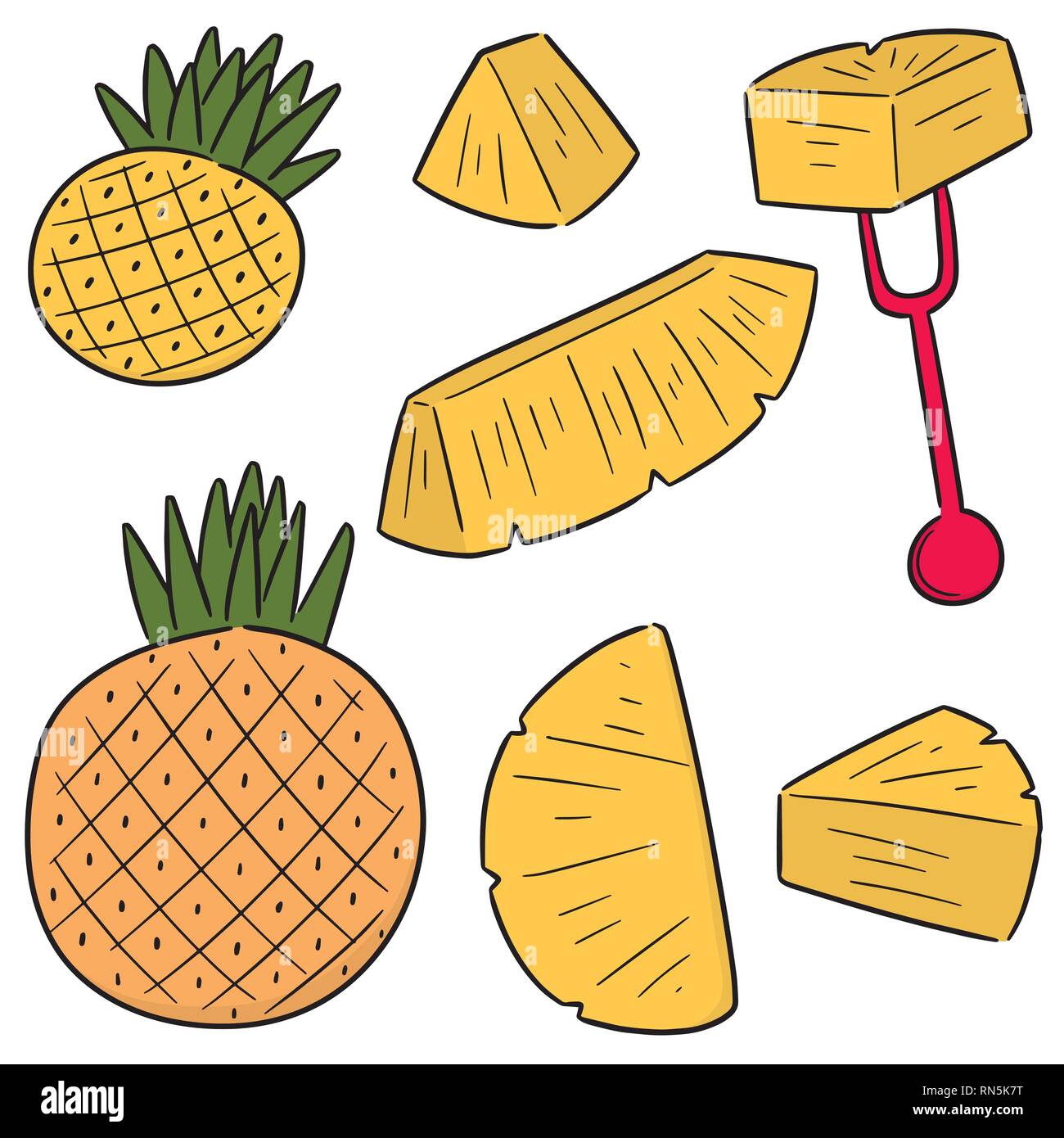 vector set of pineapple Stock Vector Image & Art - Alamy