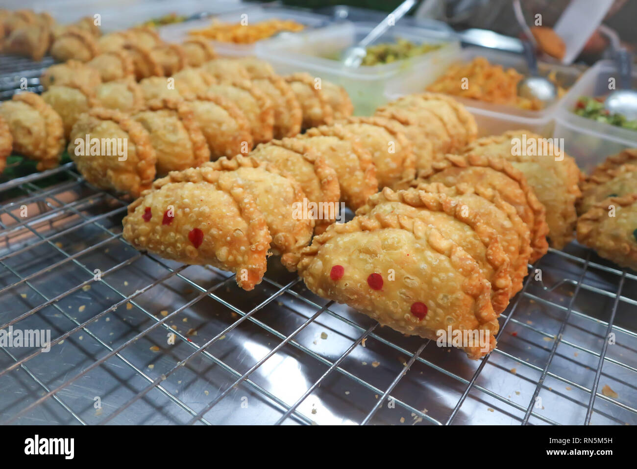 curry puff or fried curry dumpling ,Thai dessert Stock Photo - Alamy