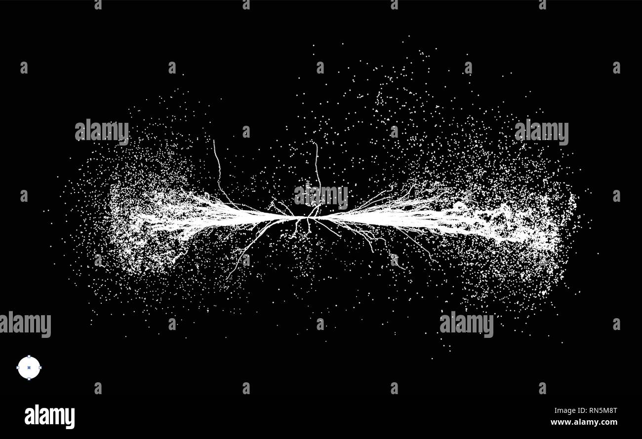 Point Explode. Array with Dynamic Emitted Particles. Abstract Dynamic Background. Vector ...