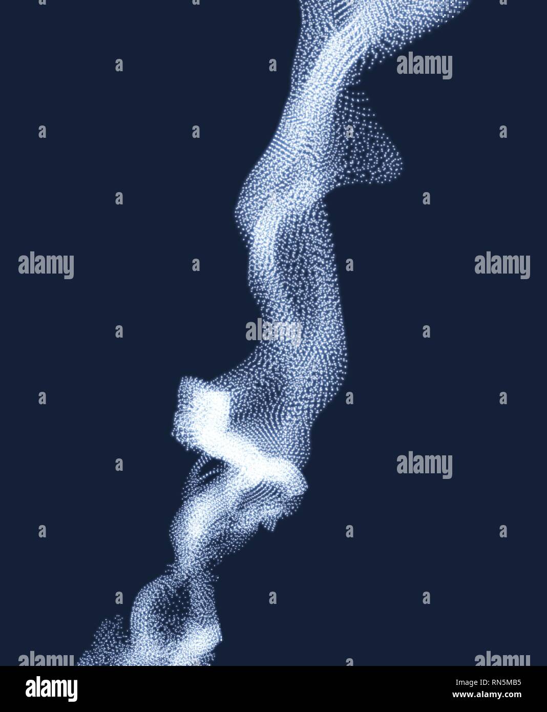 Array with Dynamic Particles. Wavy Background. Composition with Motion ...