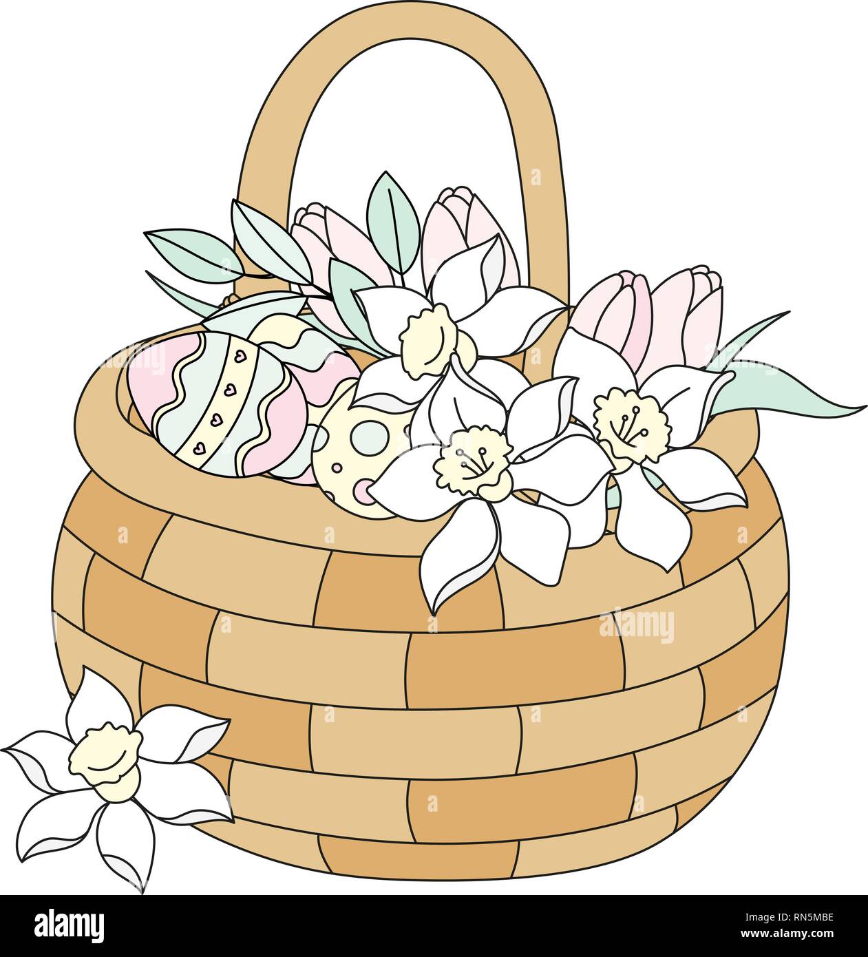 EASTER BOUQUET Great Religious Holy Holiday Cartoon Vector Illustration ...