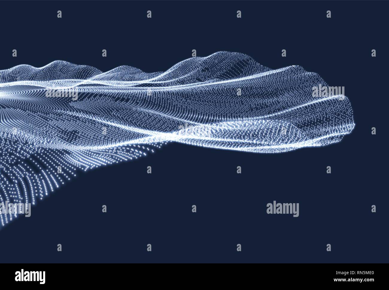 Array with Dynamic Particles. 3D Technology Style. Abstract Background ...
