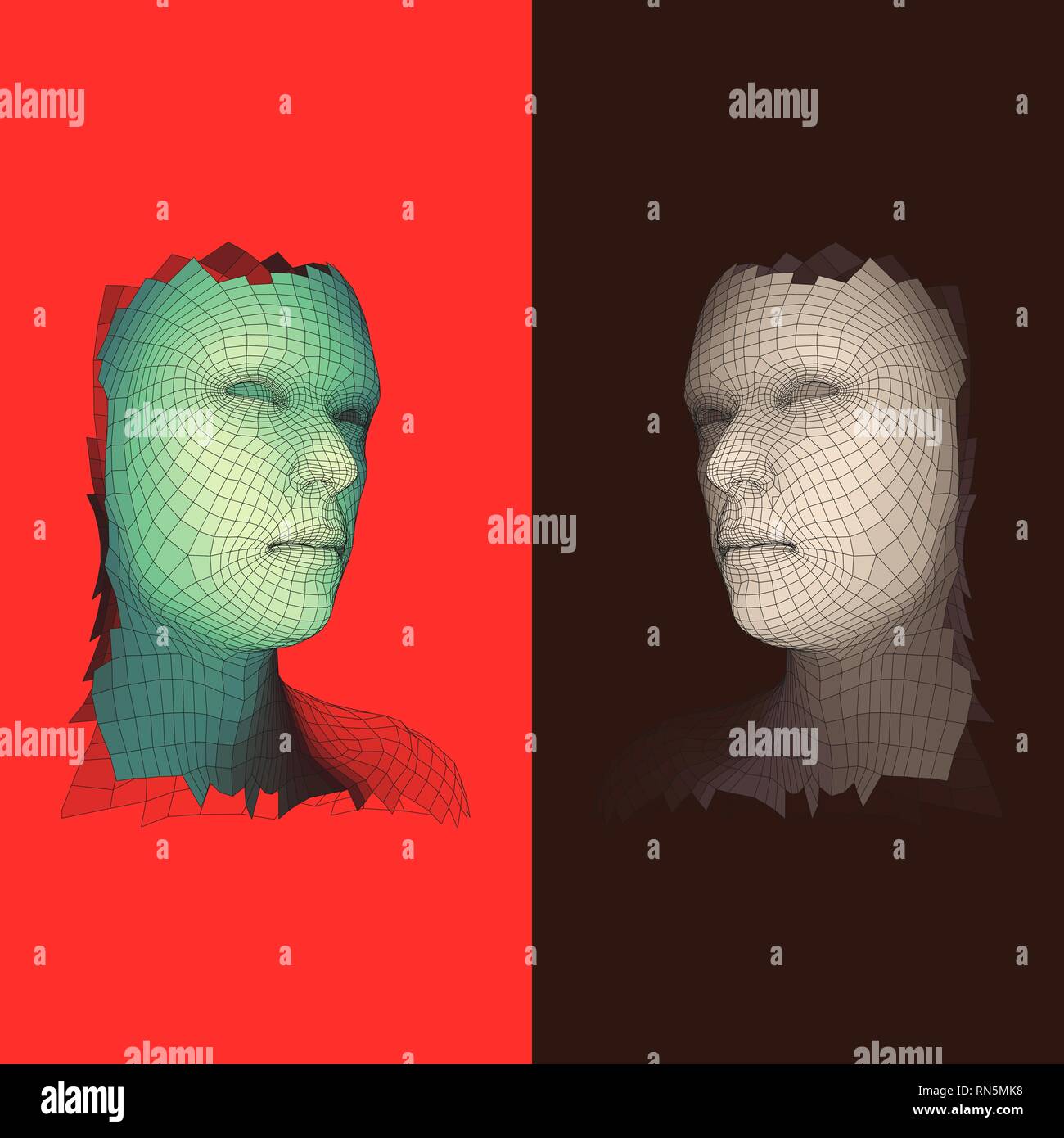 Design of 3d wireframe head hi-res stock photography and images - Alamy