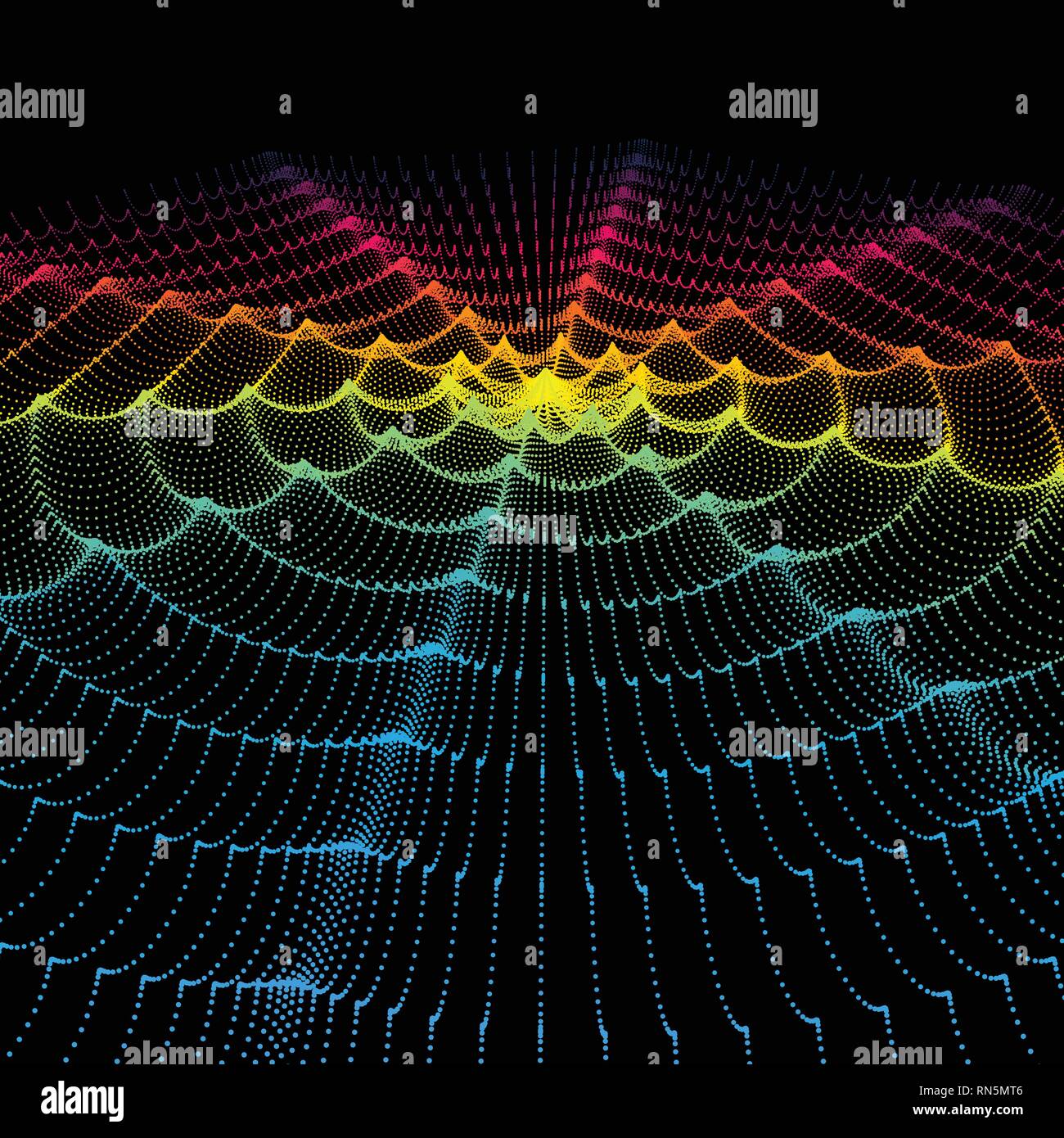 Wavy Grid Background. 3d Abstract Vector Illustration Stock Vector ...