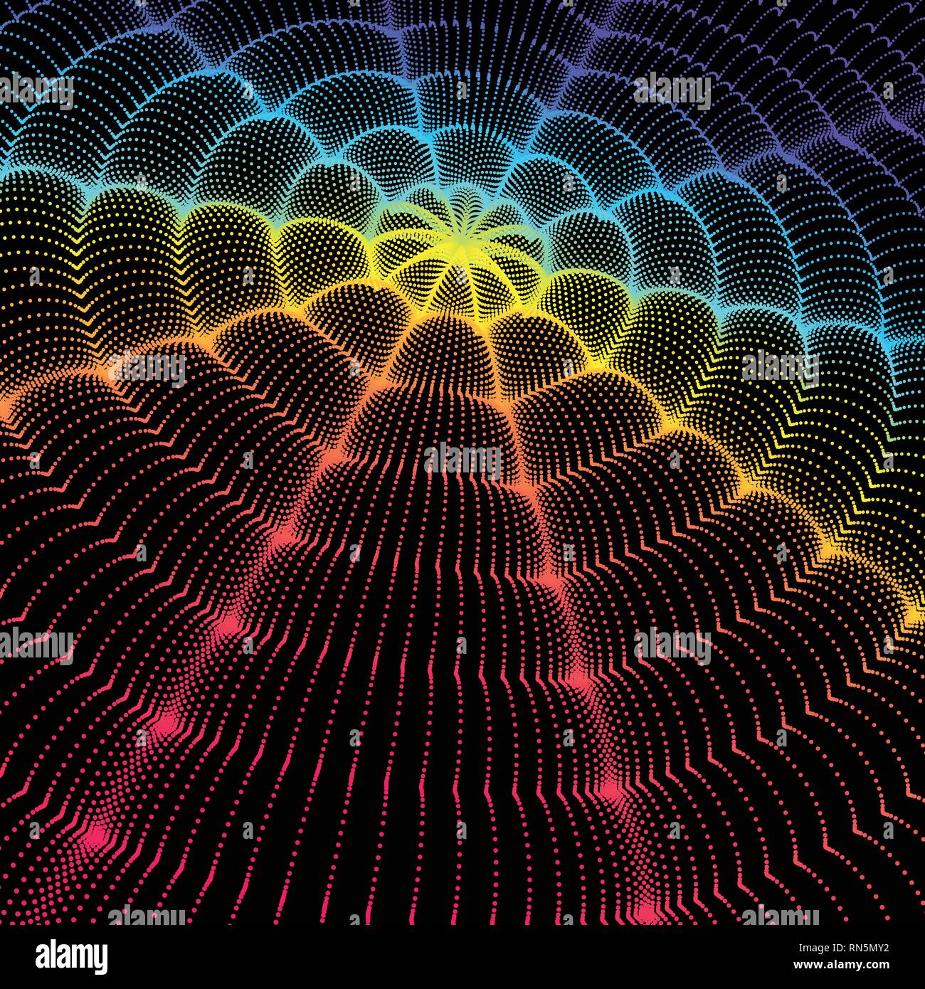 Wavy Grid Background. 3d Abstract Vector Illustration Stock Vector ...