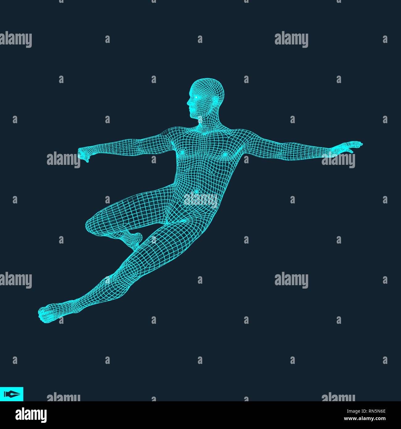 Football player. Sports concept. 3D Model of Man. Human Body. Sport ...