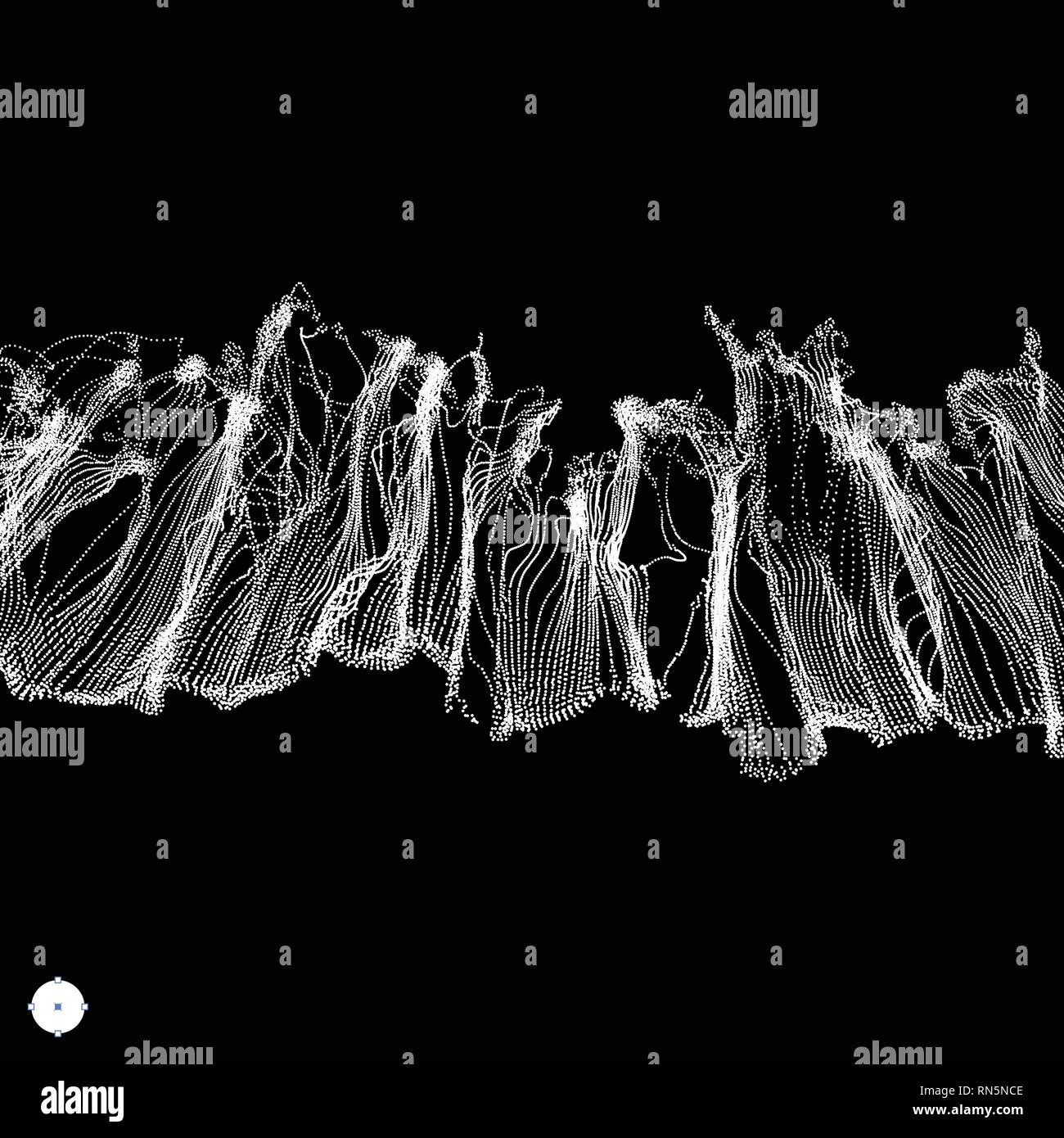 Array with Dynamic Particles. 3D Technology Style. Abstract Background ...