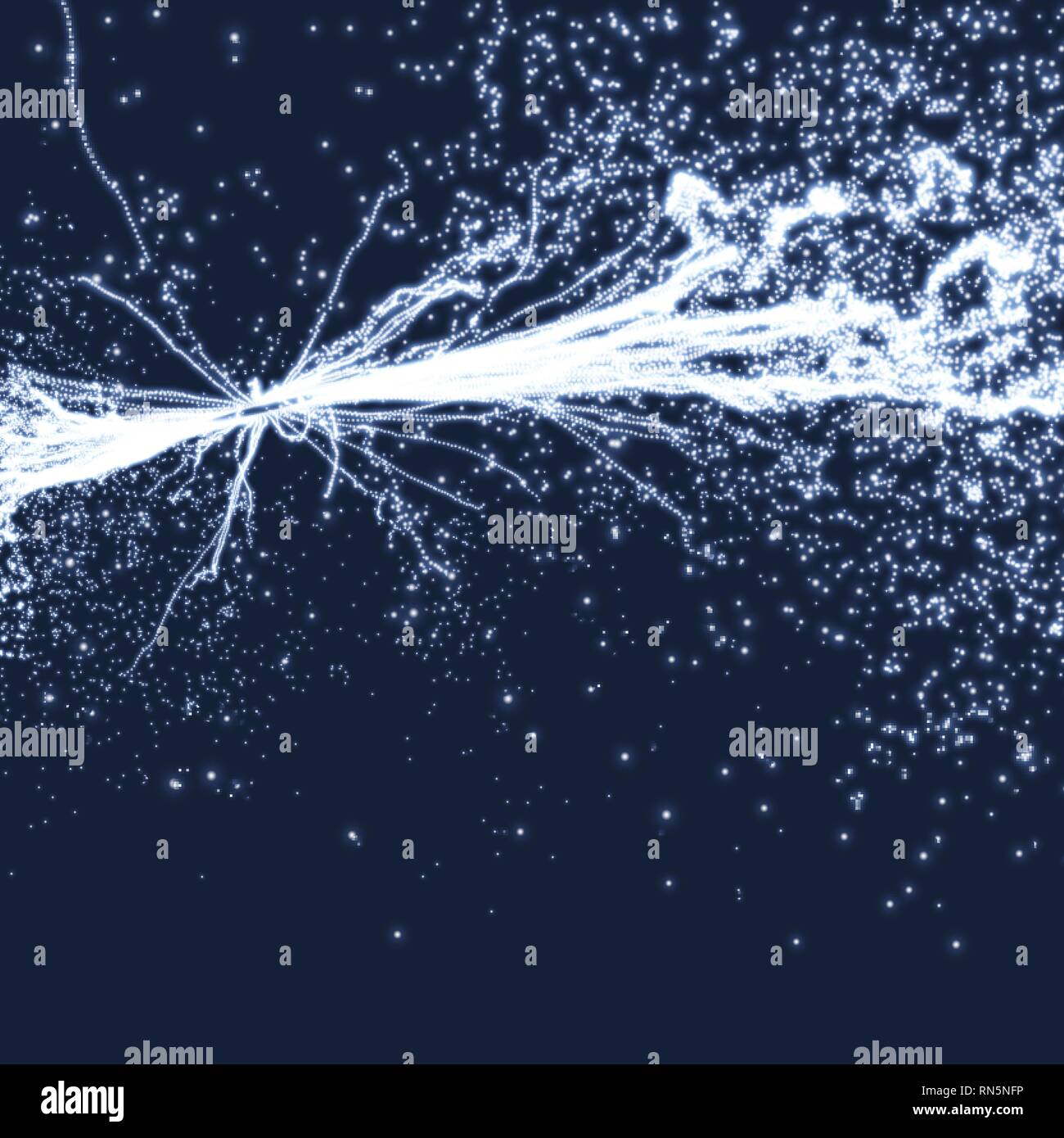 Electricity lighting effects. Array with Dynamic Particles. 3d ...