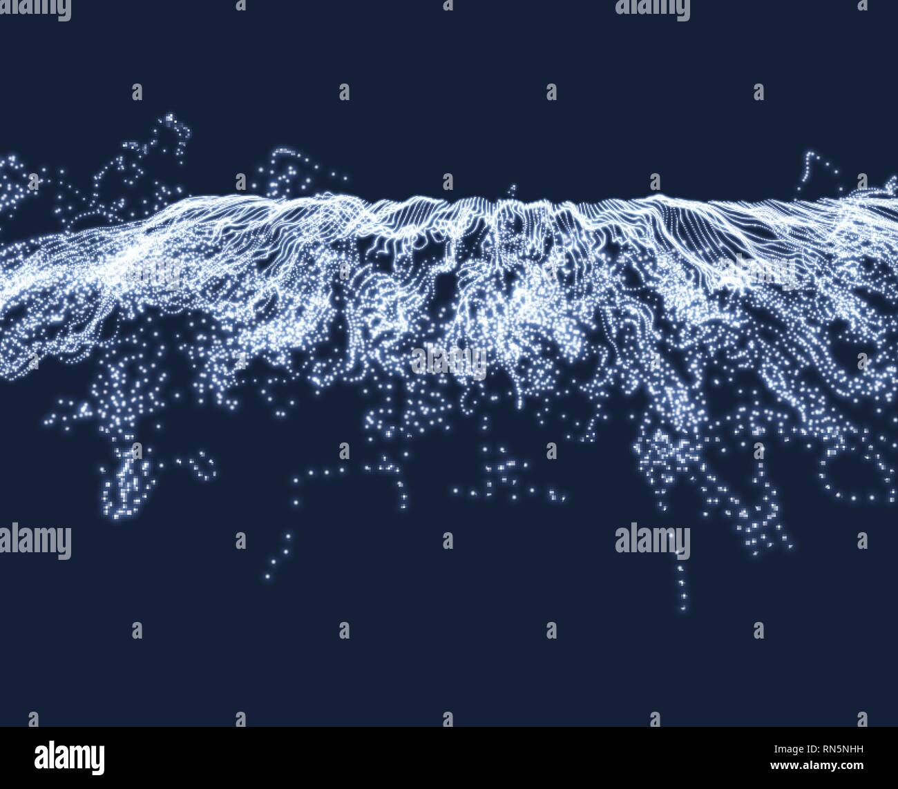 Wave Background. Ripple Grid. Abstract Vector Illustration. 3D ...