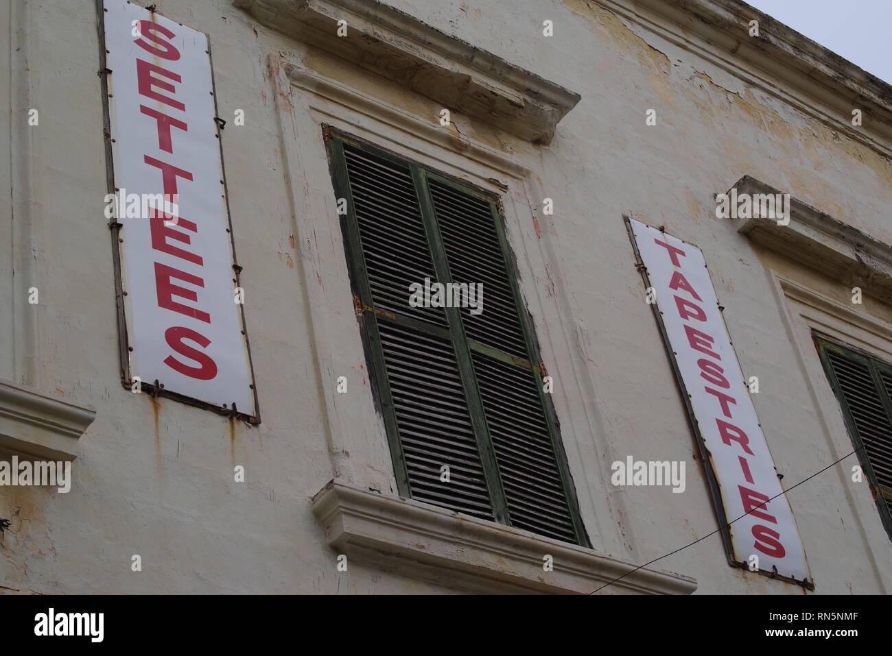 Vintage signs on shop, Valletta, Malta Stock Photo - Alamy