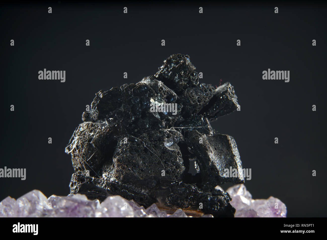 Frozen lava in the studio in front of black background photographed in ...