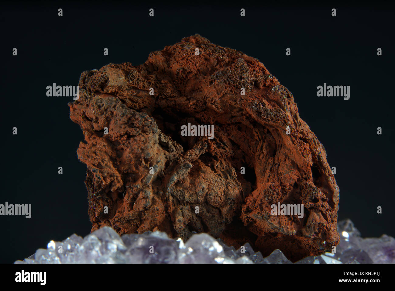 Frozen lava in the studio in front of black background photographed in ...