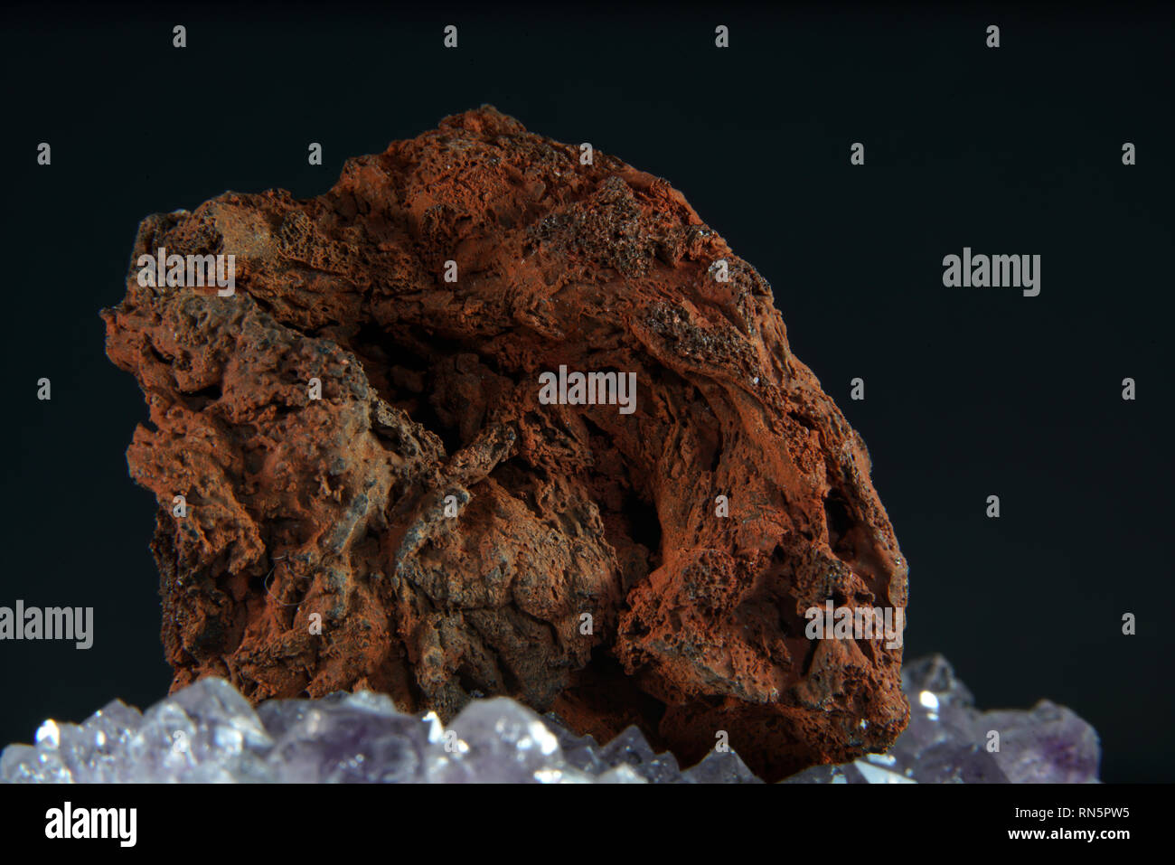 Frozen lava in the studio in front of black background photographed in ...