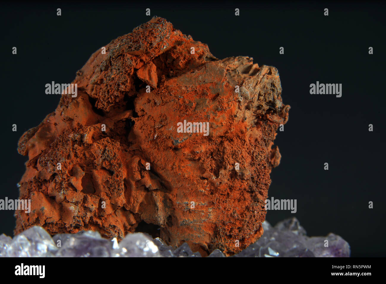 Frozen lava in the studio in front of black background photographed in ...