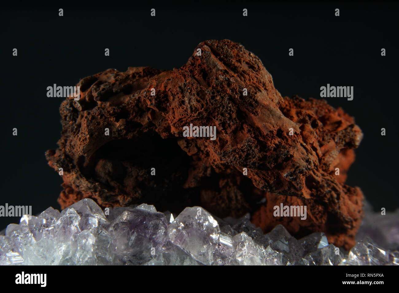 Frozen lava in the studio in front of black background photographed in ...