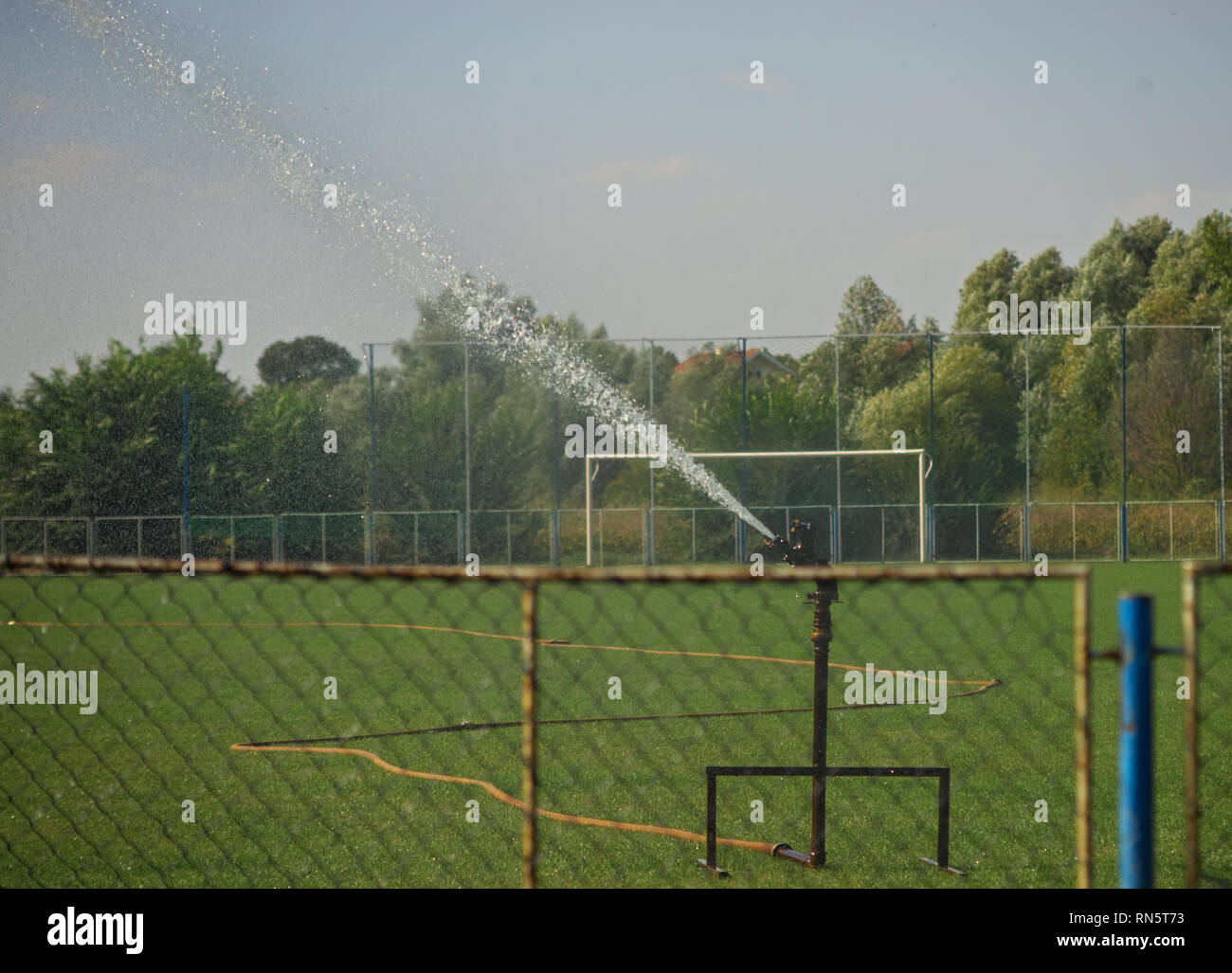Wet football field hi-res stock photography and images - Alamy