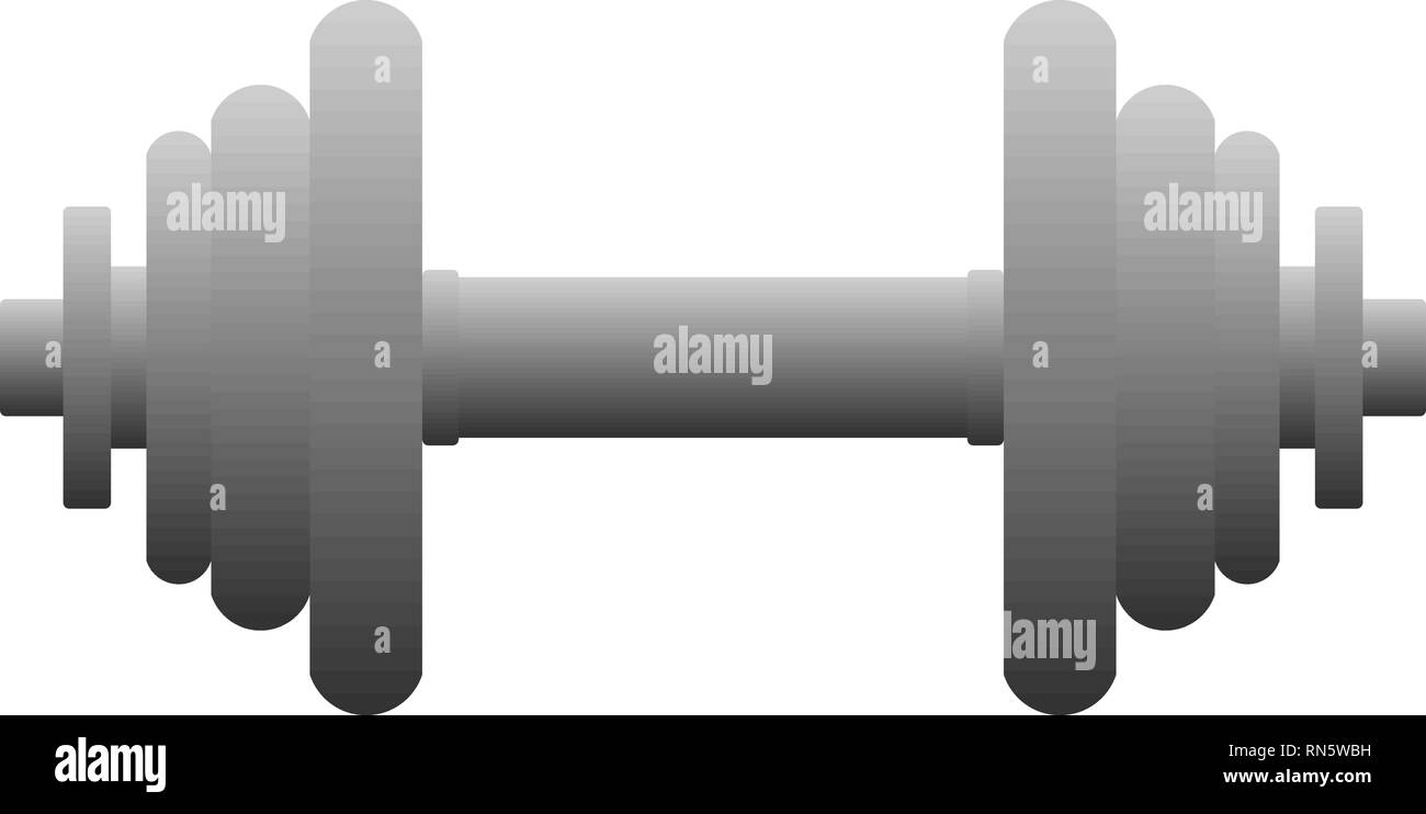 Weights symbol icon - gray gradient realistic dumbbell silhouette ...
