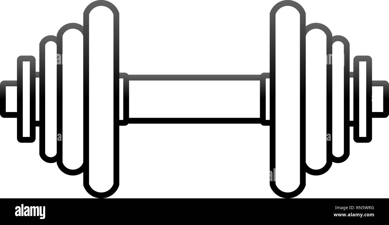 Weights symbol icon - black gradient realistic dumbbell outline ...