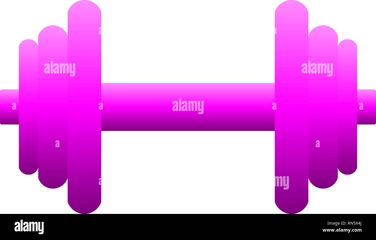 Weights symbol icon - purple gradient realistic dumbbell silhouette ...