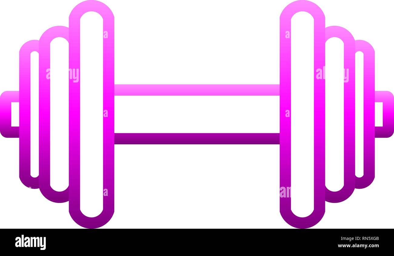 Weights symbol icon - purple gradient realistic dumbbell outline ...