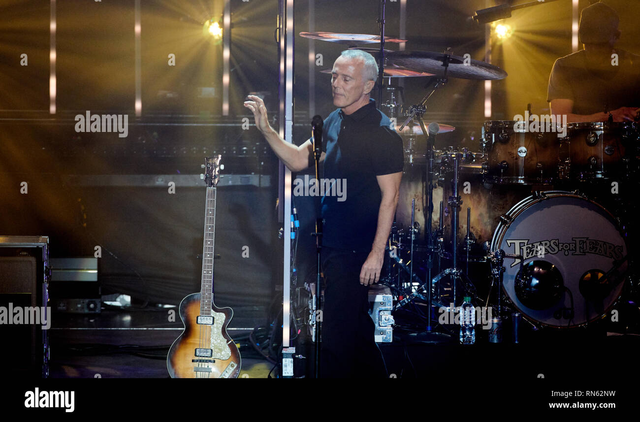 Berlin, Germany. 16th Feb, 2019. The singer Curt Smith stands with his ...
