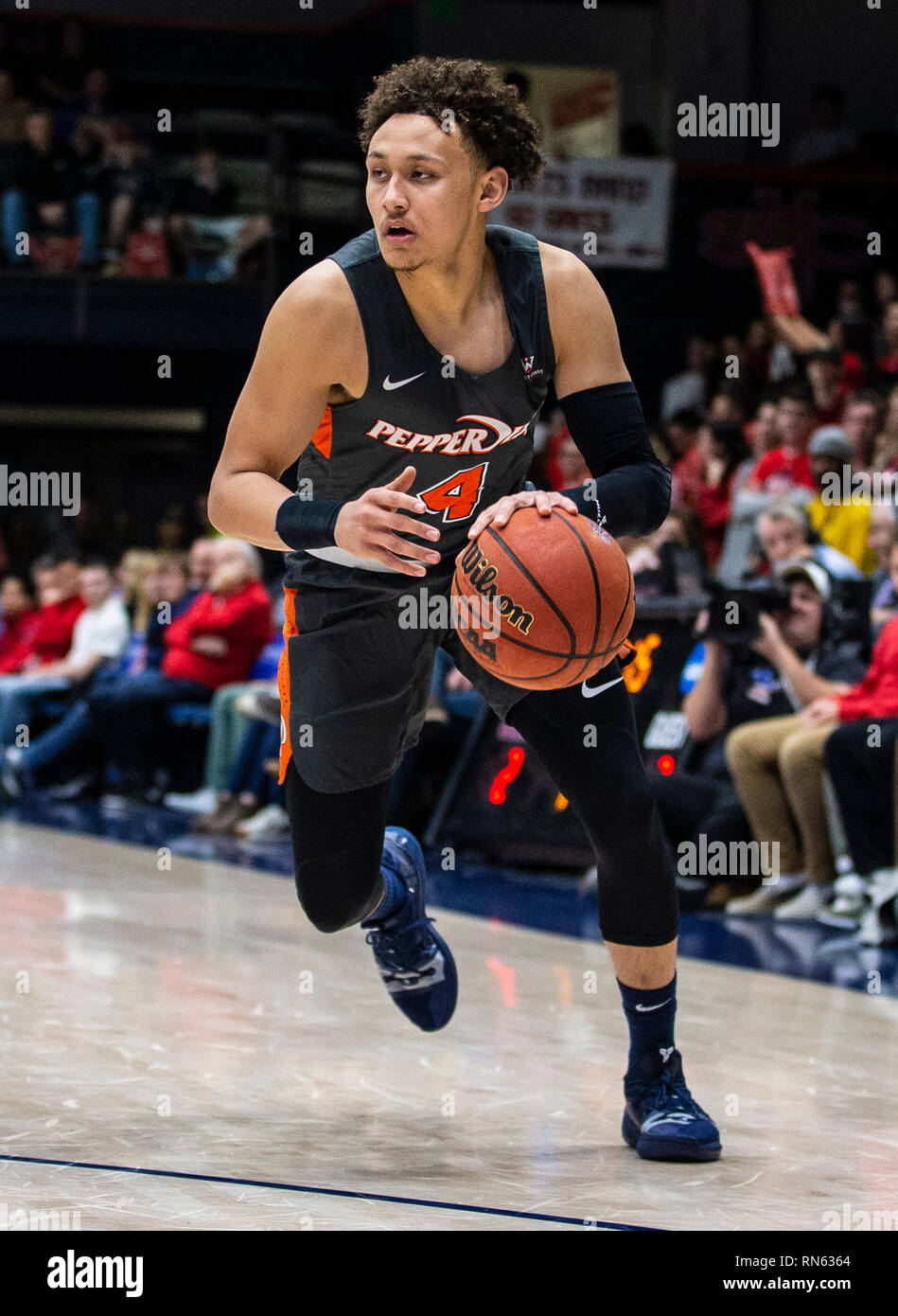 McKeon Pavilion Moraga Calif, USA. 16th Feb, 2019. CA U.S.A. Pepperdine ...