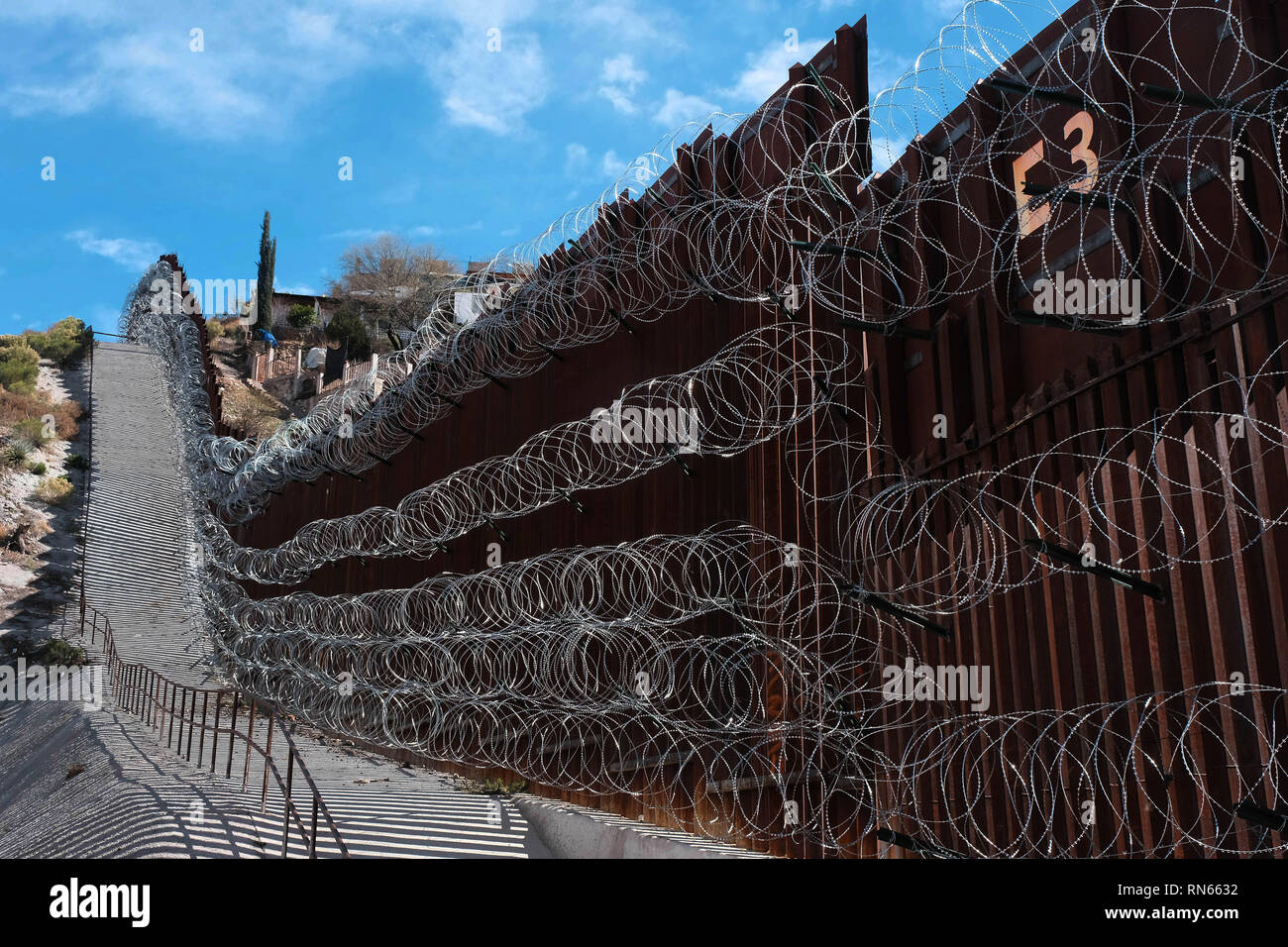 Concertina wire nogales sonora mexico hi-res stock photography and ...