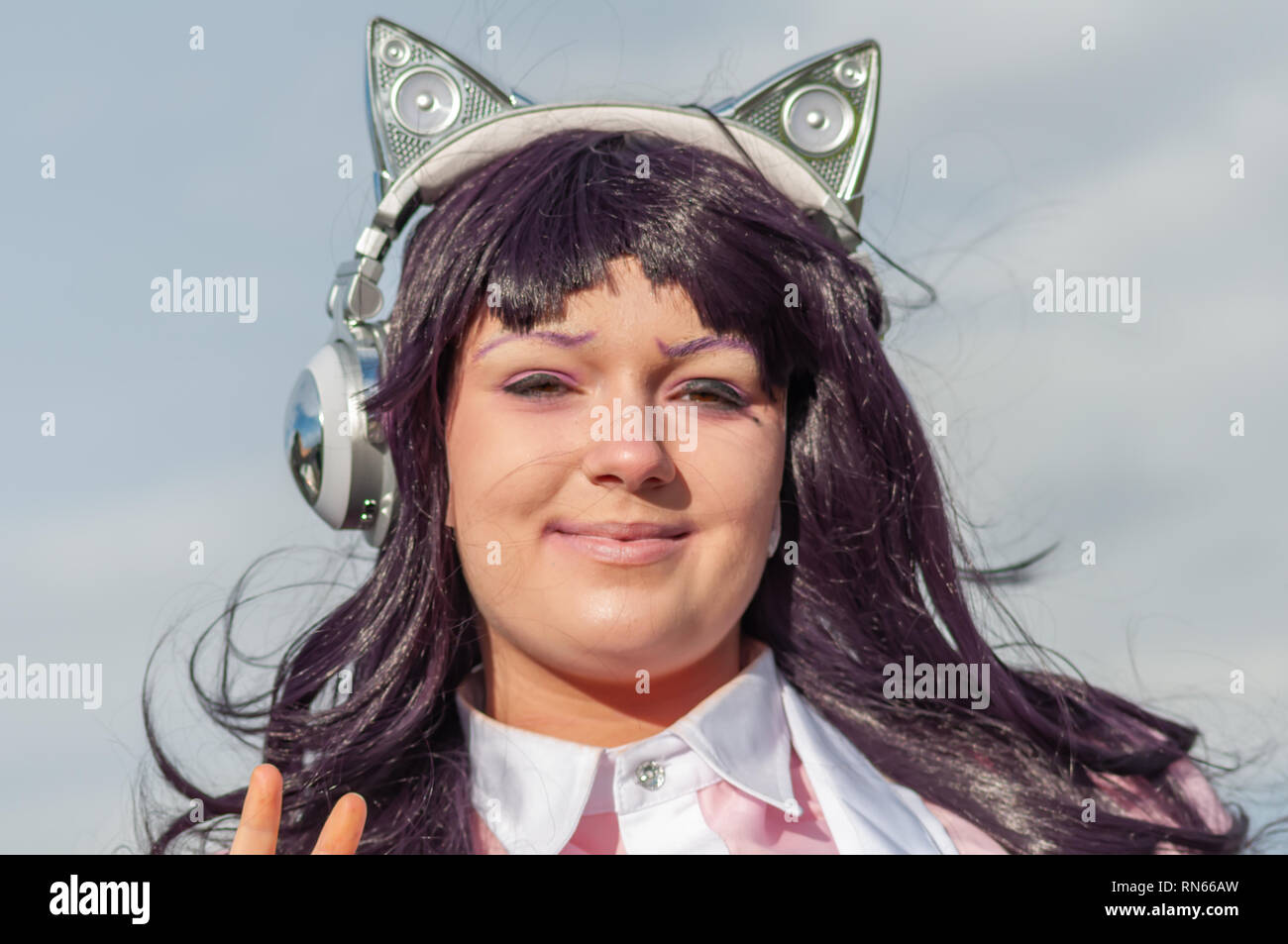 Edinburgh, Scotland, UK. 17th February, 2019. A cosplayer arriving on ...