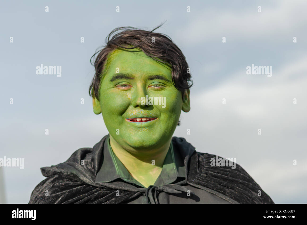 Edinburgh, Scotland, UK. 17th February, 2019. A cosplayer arriving on ...