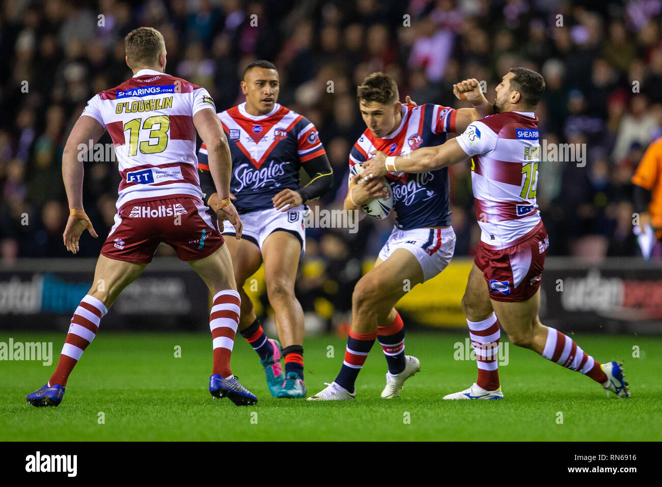 DW Stadium, Wigan, UK. 17th Feb, 2019. World Club Series rugby, Wigan ...