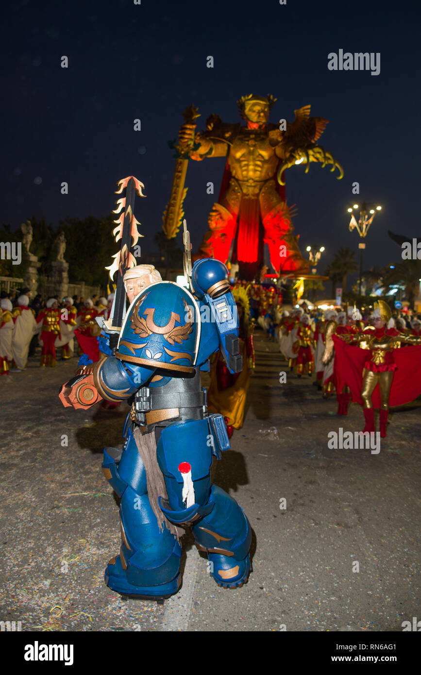 VIAREGGIO, ITA-FEB.17, 2009: donald trump the usa president is depicted ...