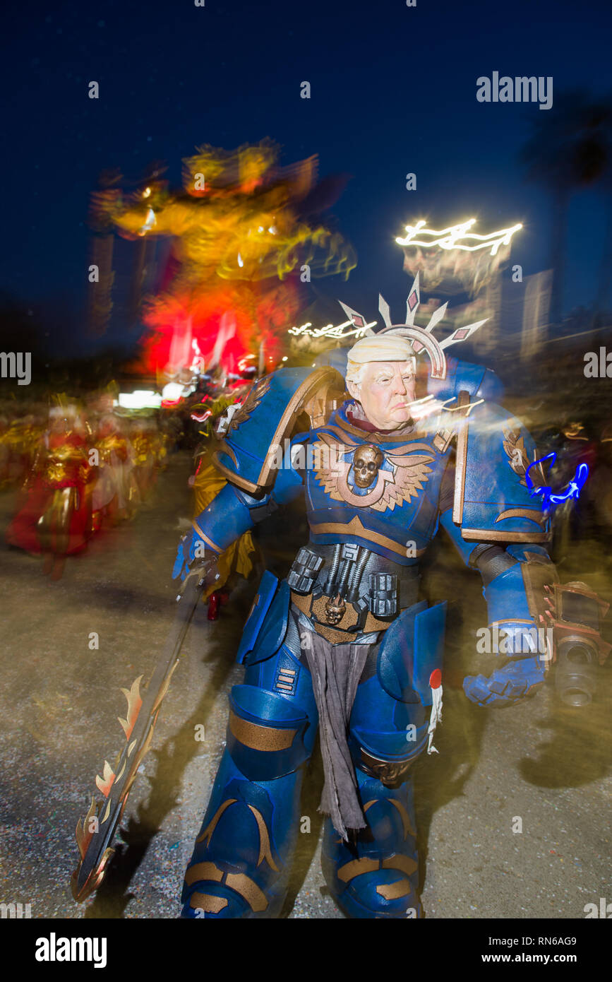 VIAREGGIO, ITA-FEB.17, 2009: donald trump the usa president is depicted ...